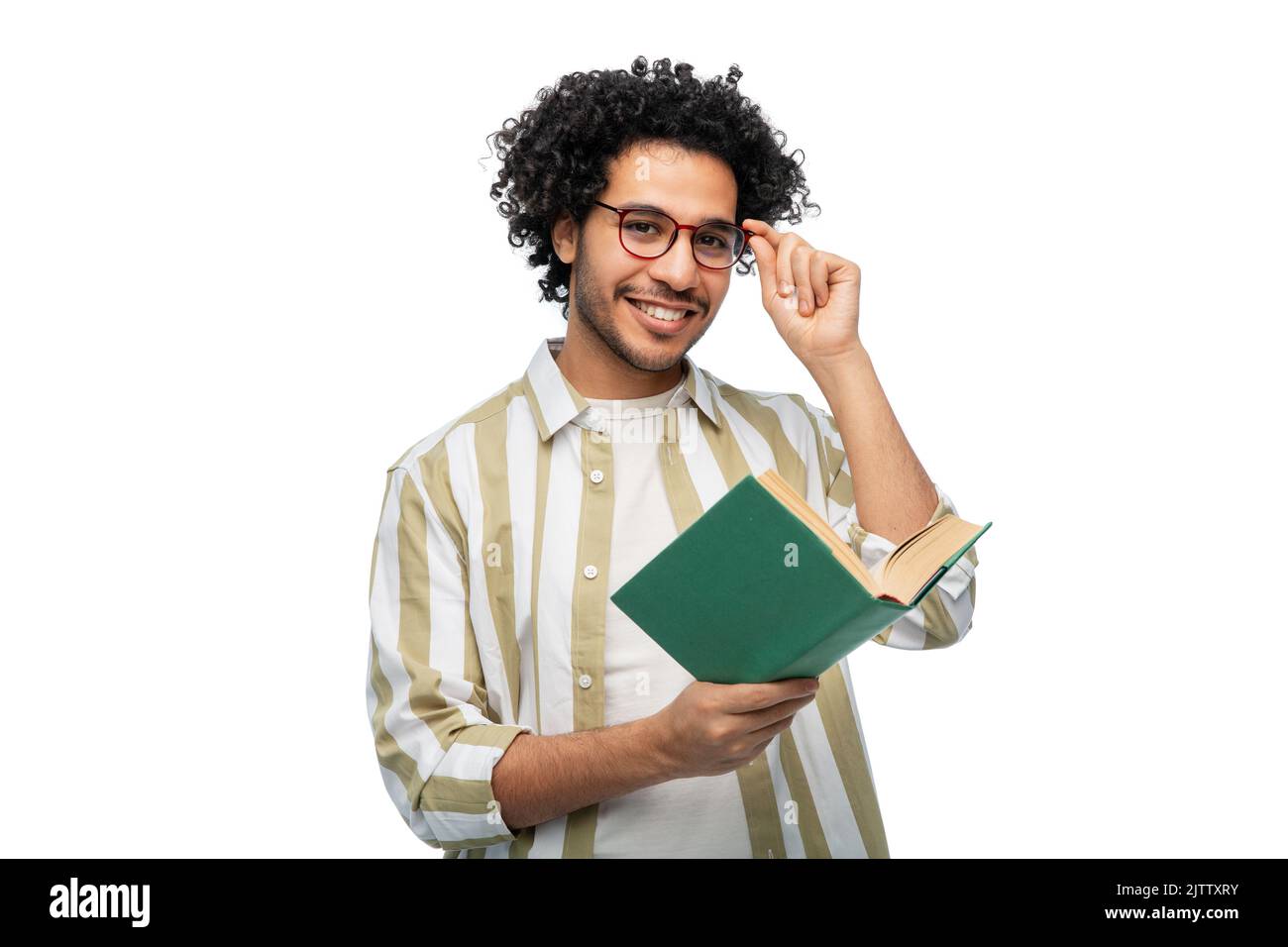 Happy student guy reading hi-res stock photography and images - Alamy