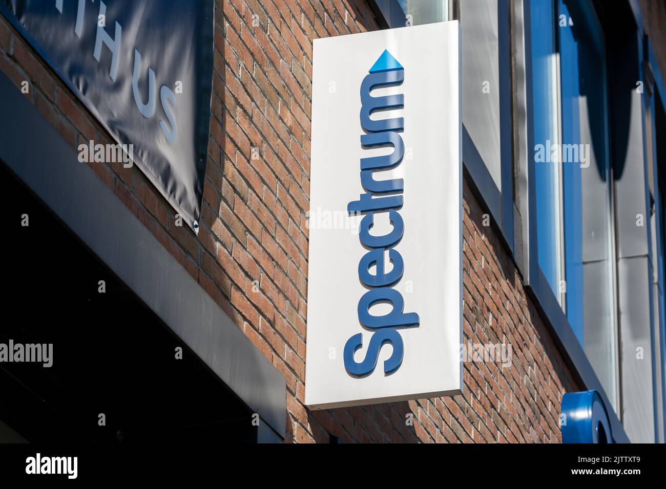 New York City, USA - August 19, 2022: Spectrum store sign on the ...