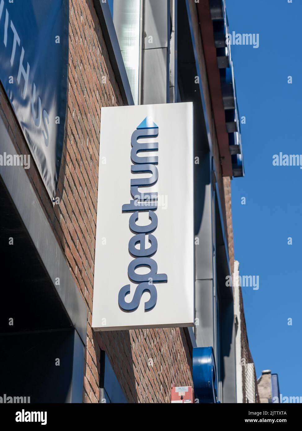 New York City, USA - August 19, 2022: Spectrum store sign on the ...