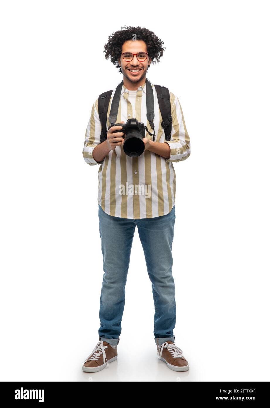 Male photographer shooting happy Cut Out Stock Images & Pictures - Alamy