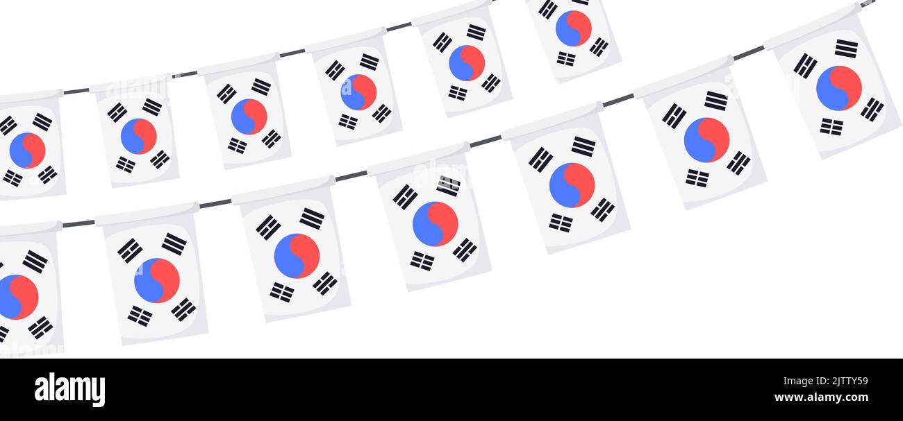 South Korea flag garland chain. Korean bunting decoration for ...