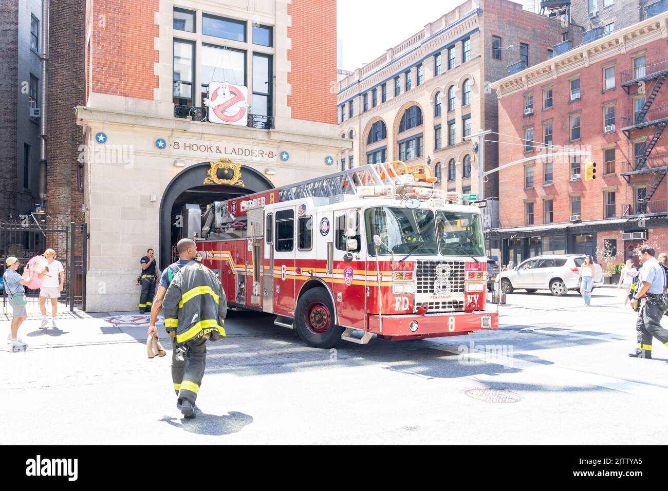 Firetruck in firehouse hi-res stock photography and images - Alamy