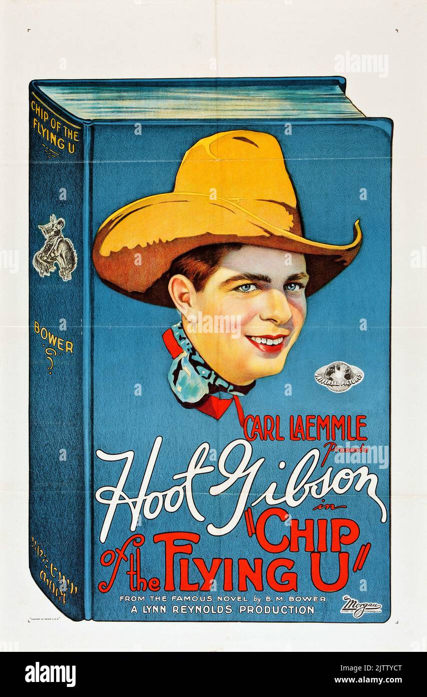 Vintage film poster - Western - Hoot Gibson - Chip of the Flying U ...