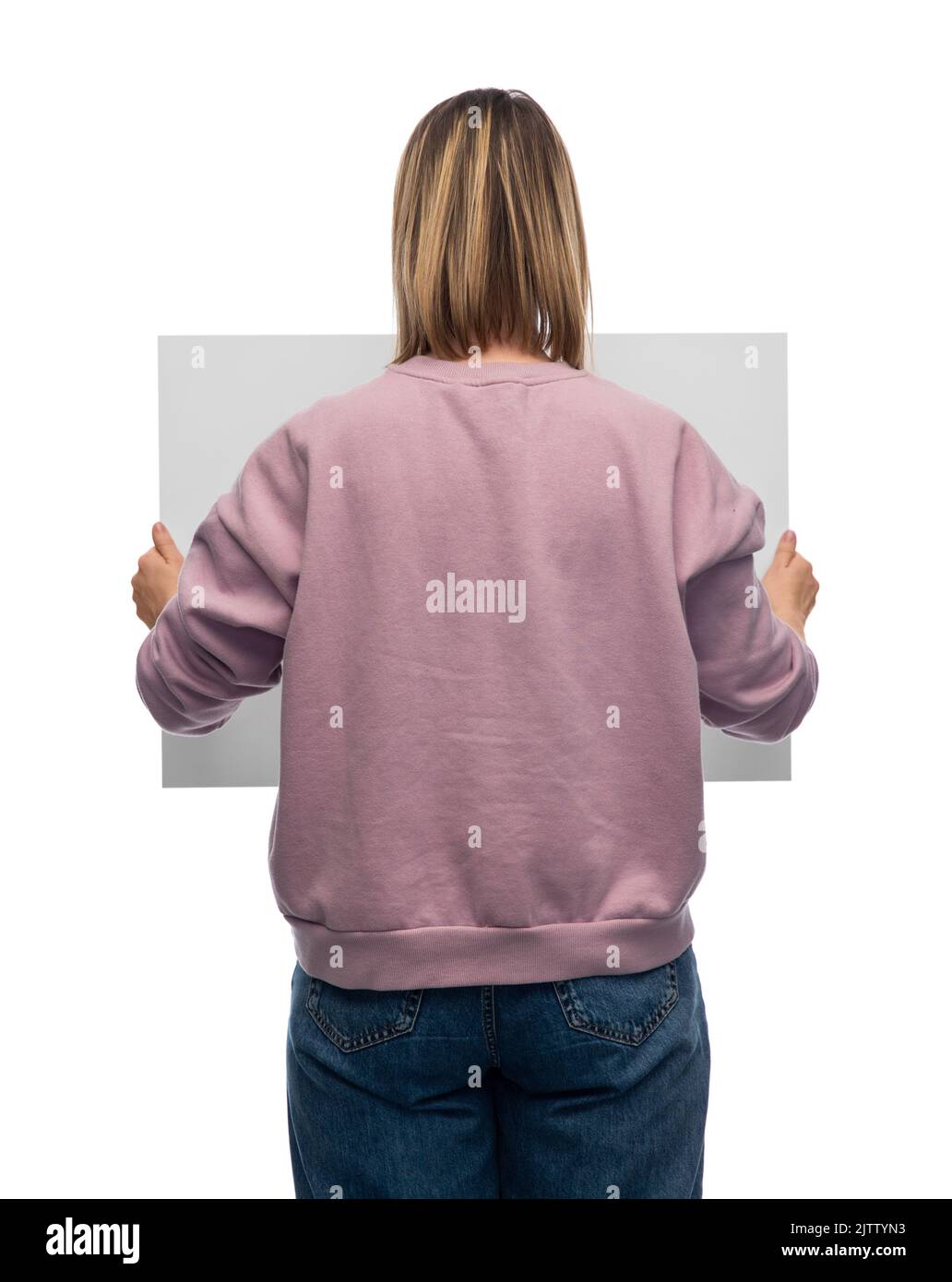 woman with poster protesting on demonstration Stock Photo - Alamy