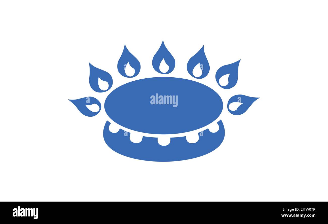 Blue gas burner icon. Concept of electricity power Stock Vector Image ...