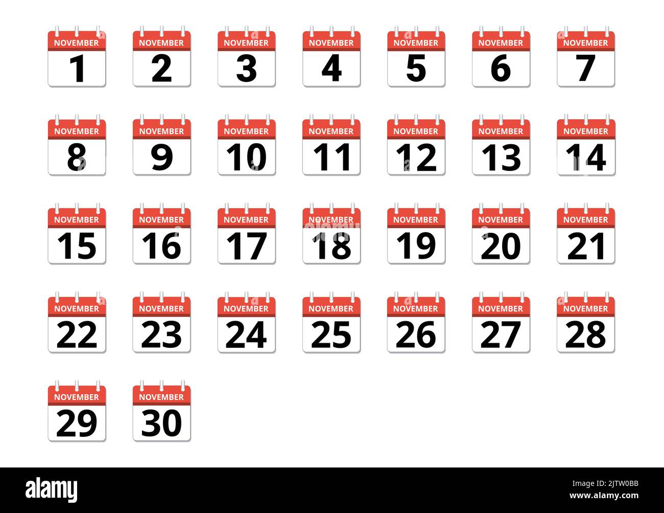 November month calendar set, concept of schedule, business and tasks ...