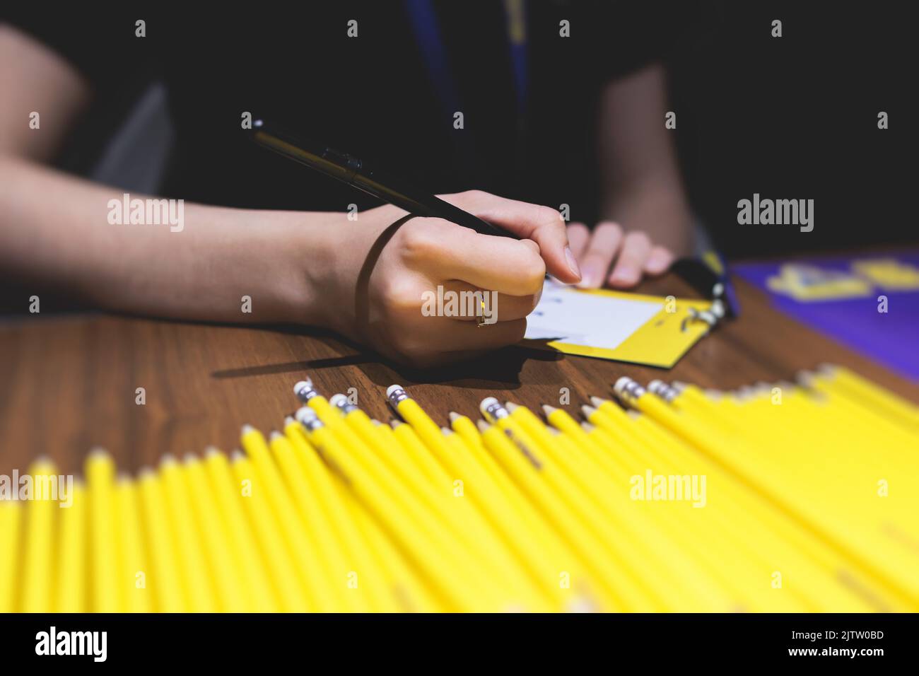 Process of checking in on a conference congress forum event, the ...
