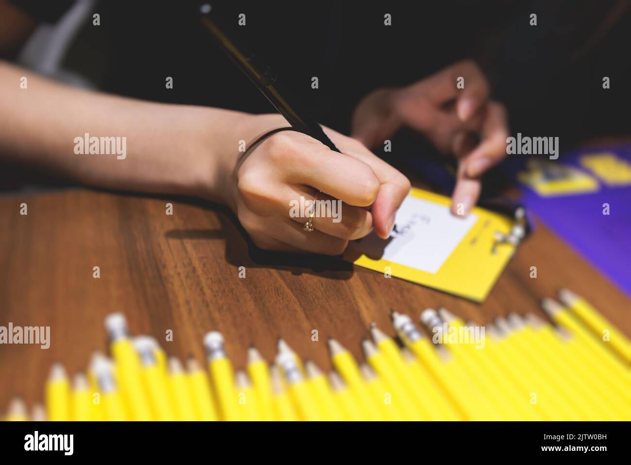 Process of checking in on a conference congress forum event, the ...