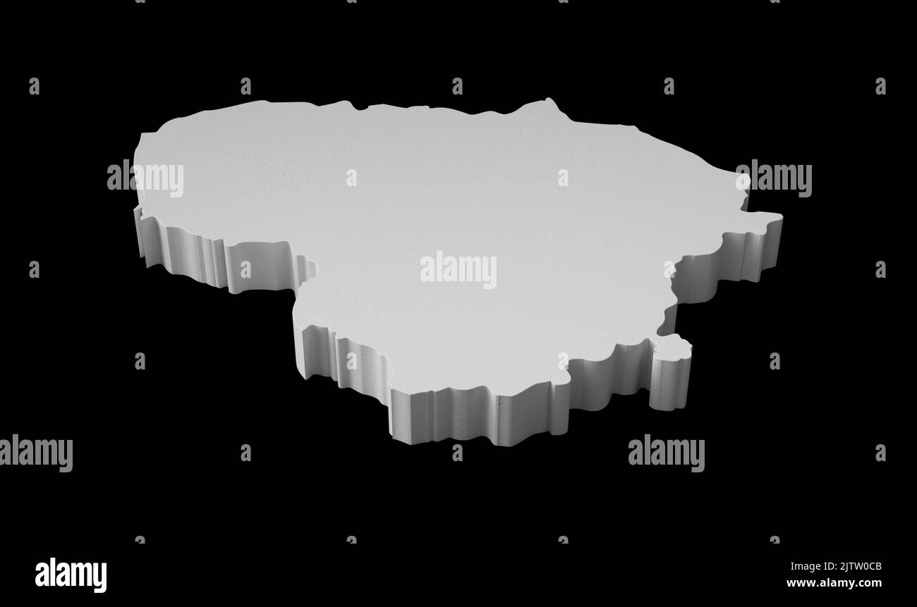 A 3d illustration of the Lithuania Map on the black background Stock ...