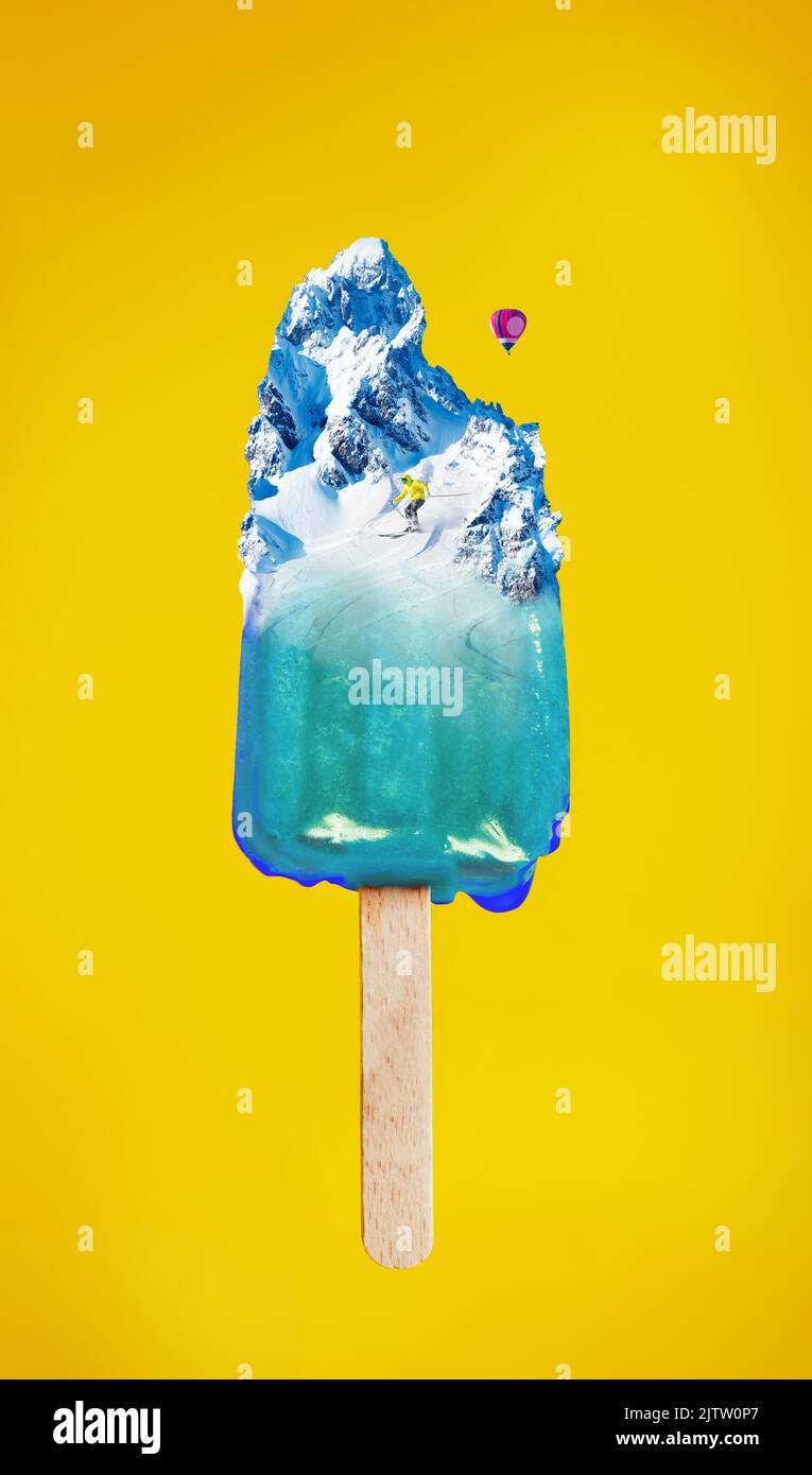 Cold refreshing ice cream made with mountain Stock Photo - Alamy