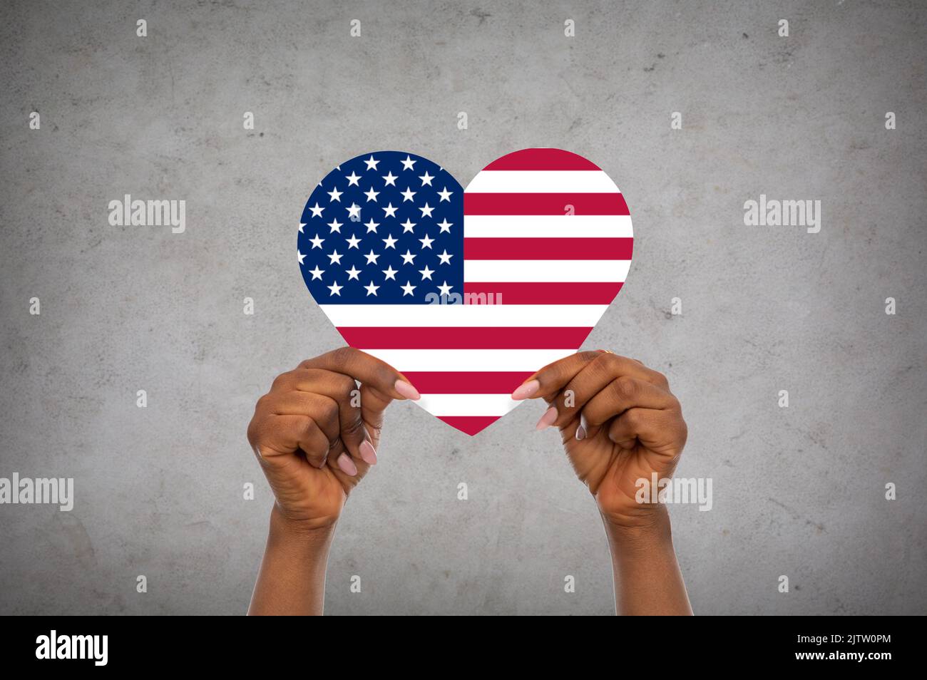 hands holding heart in colors of flag of america Stock Photo - Alamy