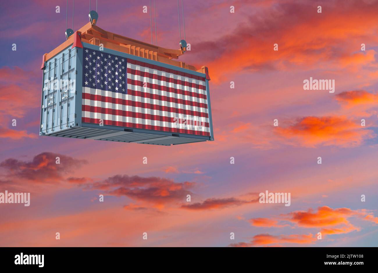 Cargo Container with USA national flag design. 3D Rendering Stock Photo ... Cargo Container with USA national flag design. 3D Rendering Stock Photo ...