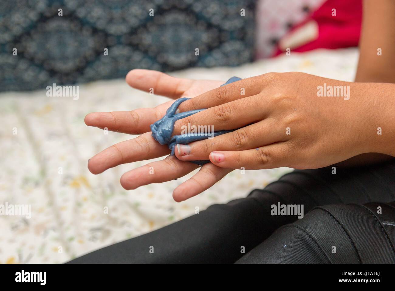 child playing with slime play in Rio de Janeiro Stock Photo - Alamy