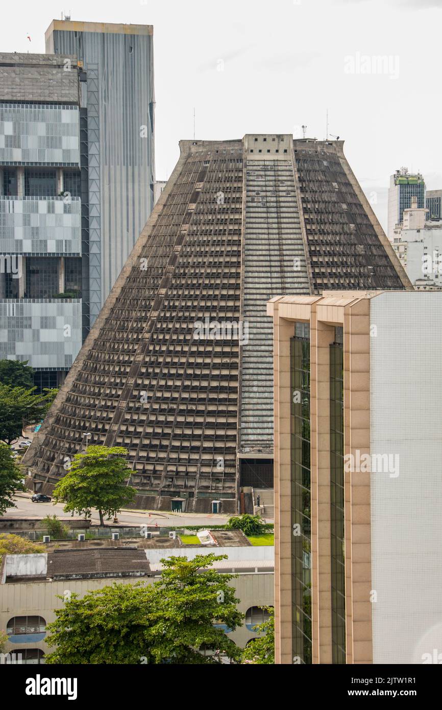 buildings in the center of rio de janeiro seen from a terrace in rio de ...