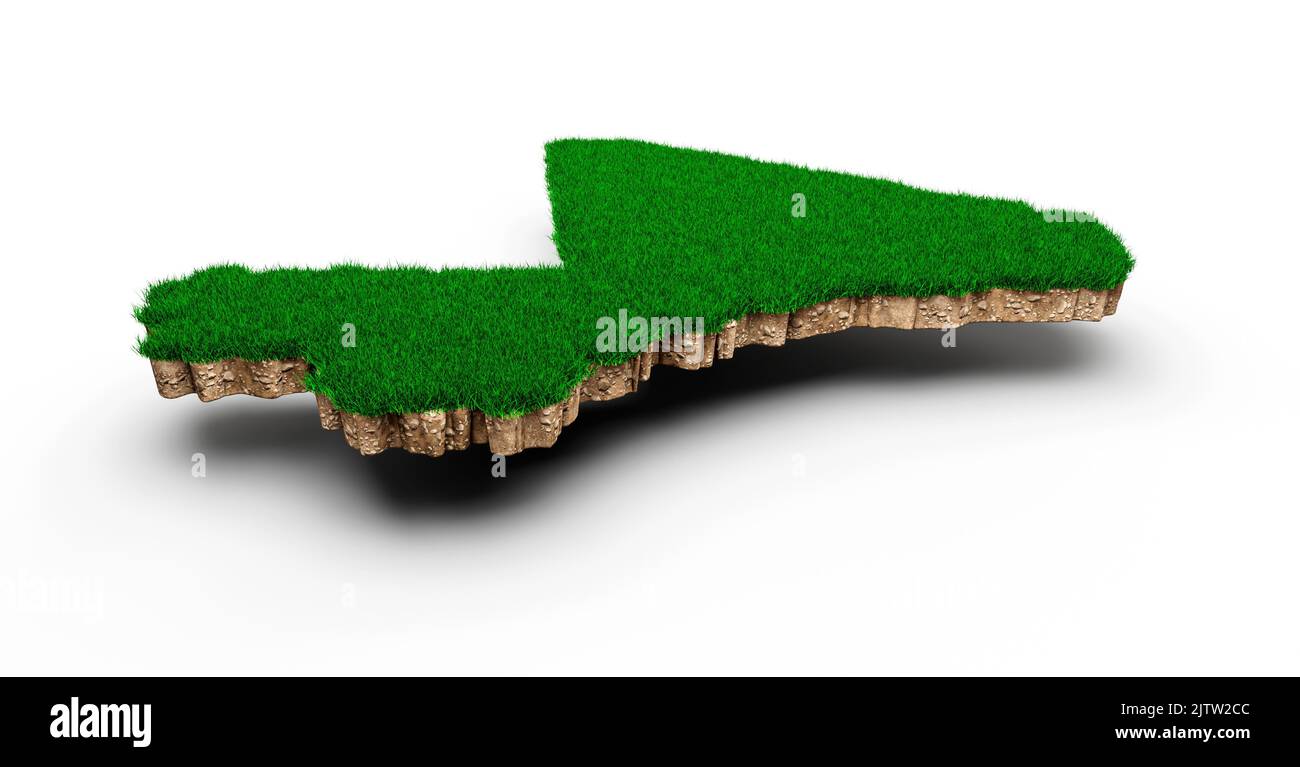 A 3D illustration of the Mali map with soil land geology cross section ...