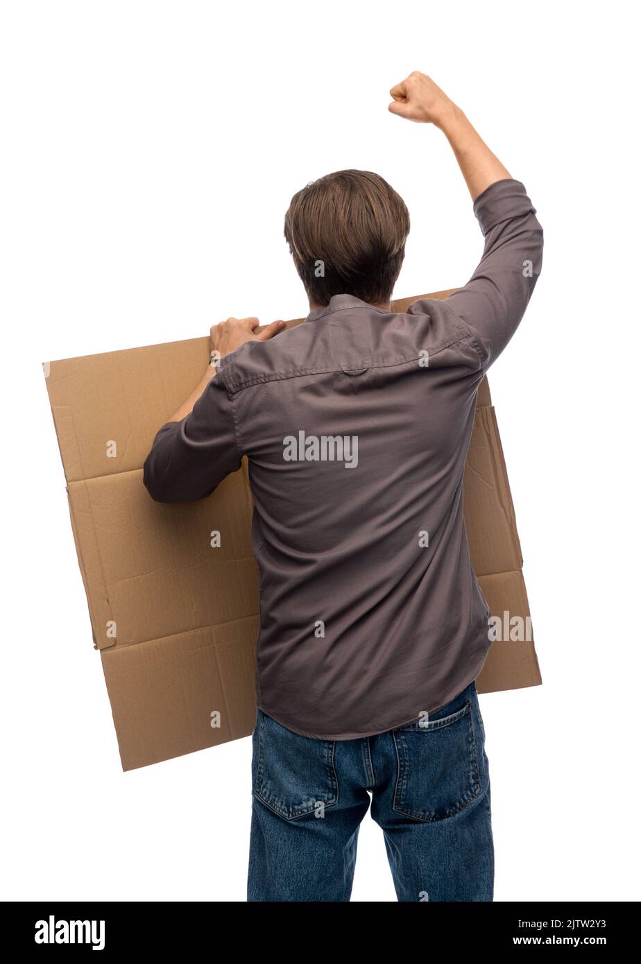 man with poster protesting on demonstration Stock Photo - Alamy