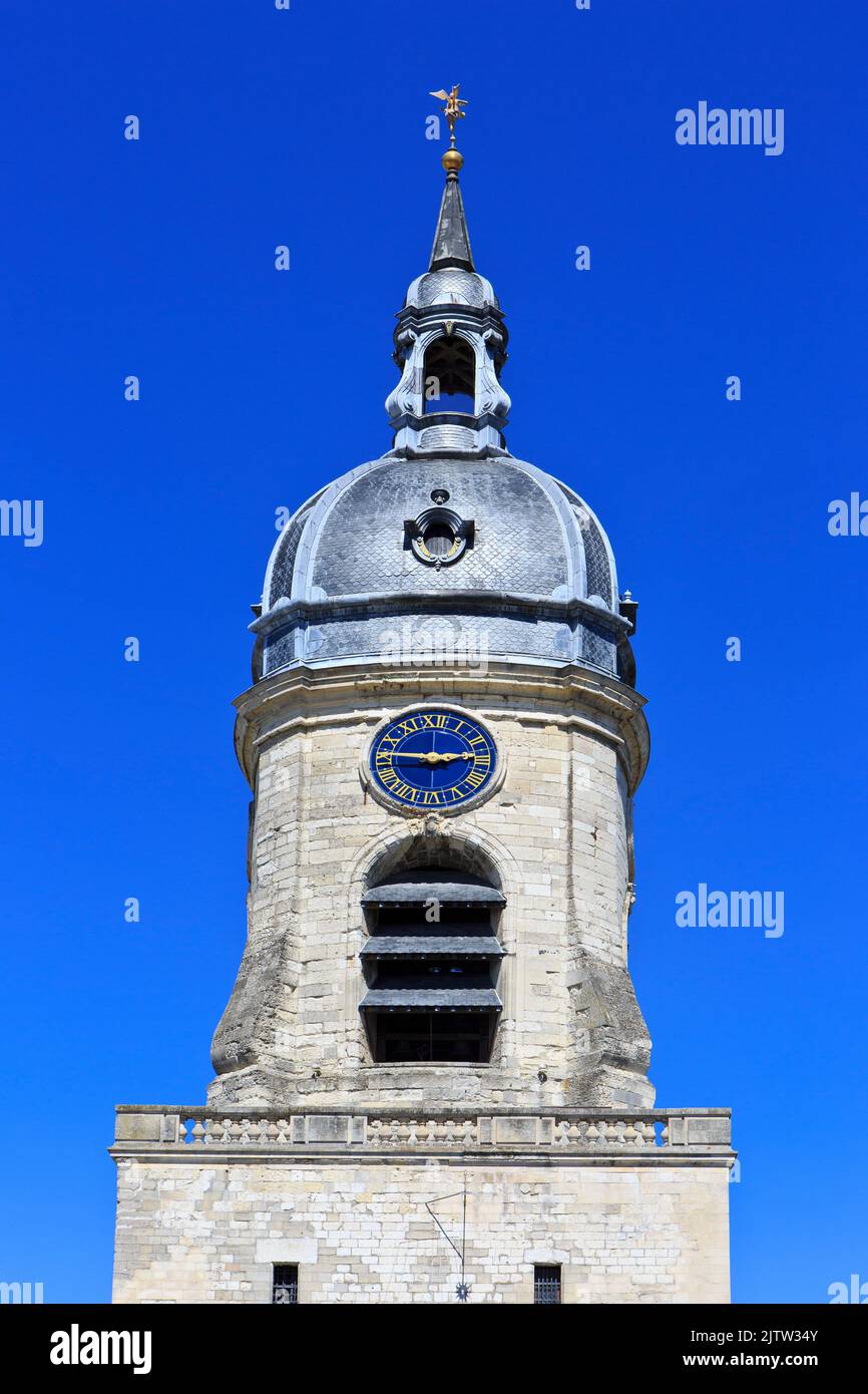 The slated roof of the 15th century belfry (a UNESCO World Heritage ...