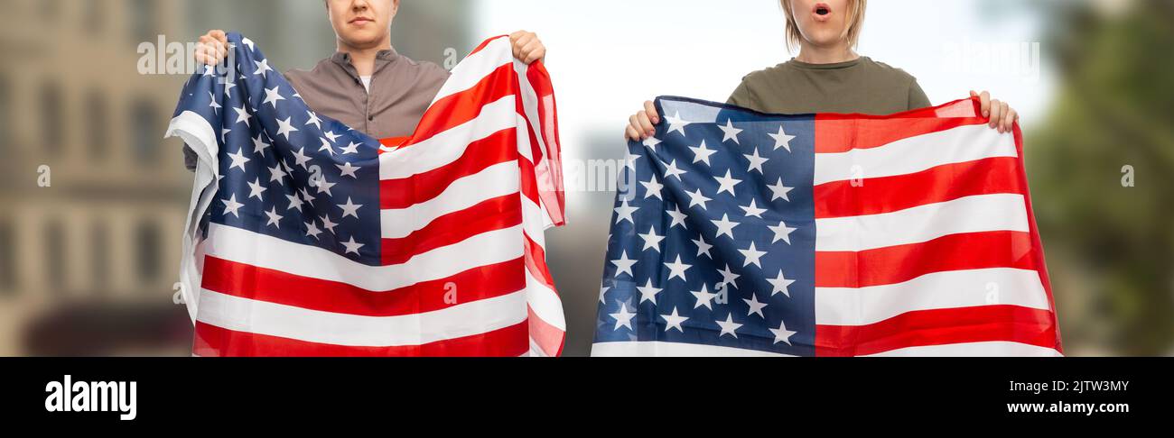 Couple holding flags hi-res stock photography and images - Alamy