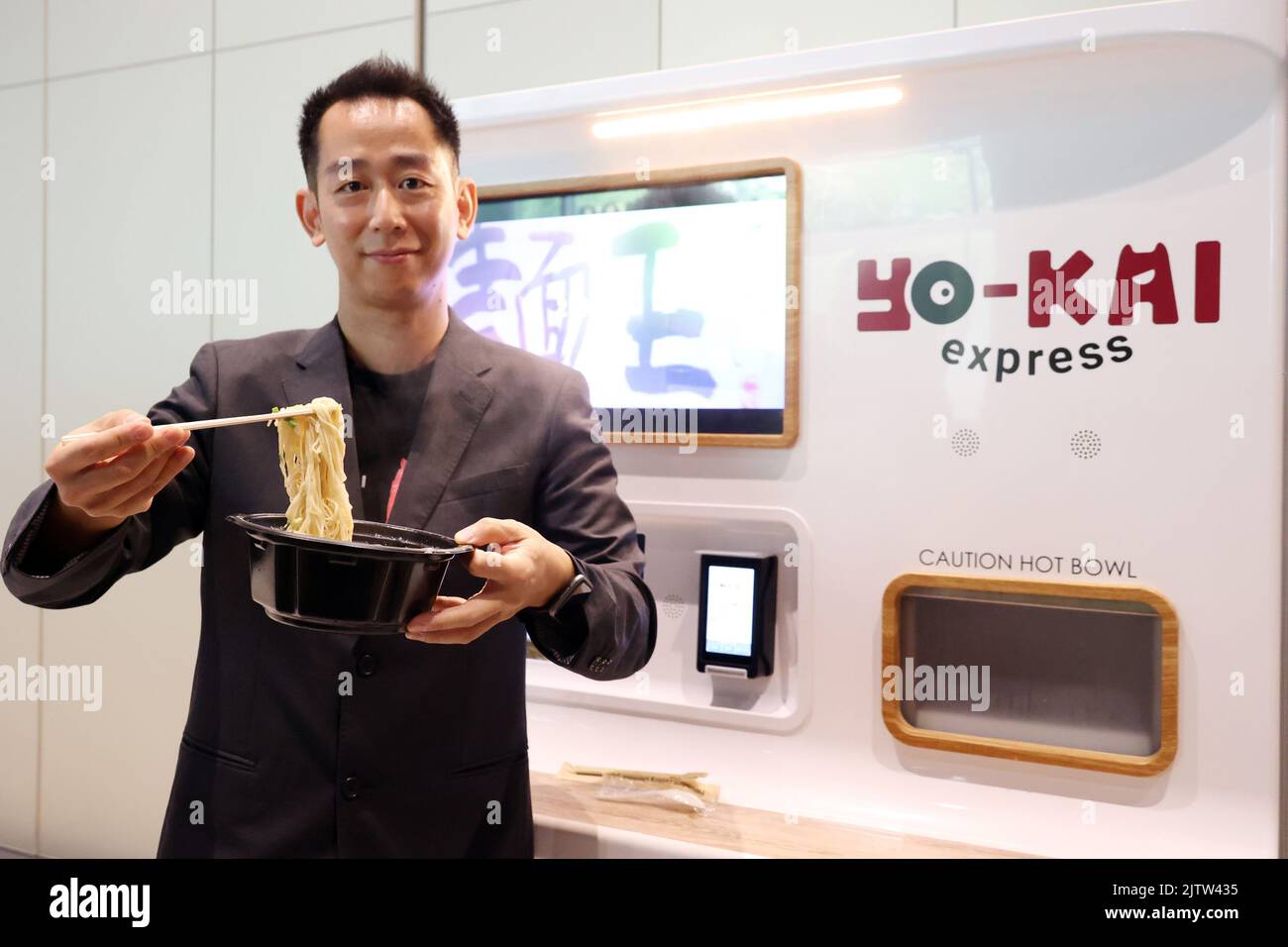 Tokyo, Japan. 1st Sep, 2022. Taiwanese American foodtech inventor Andy Lin of Yo-Kai Express CEO ...