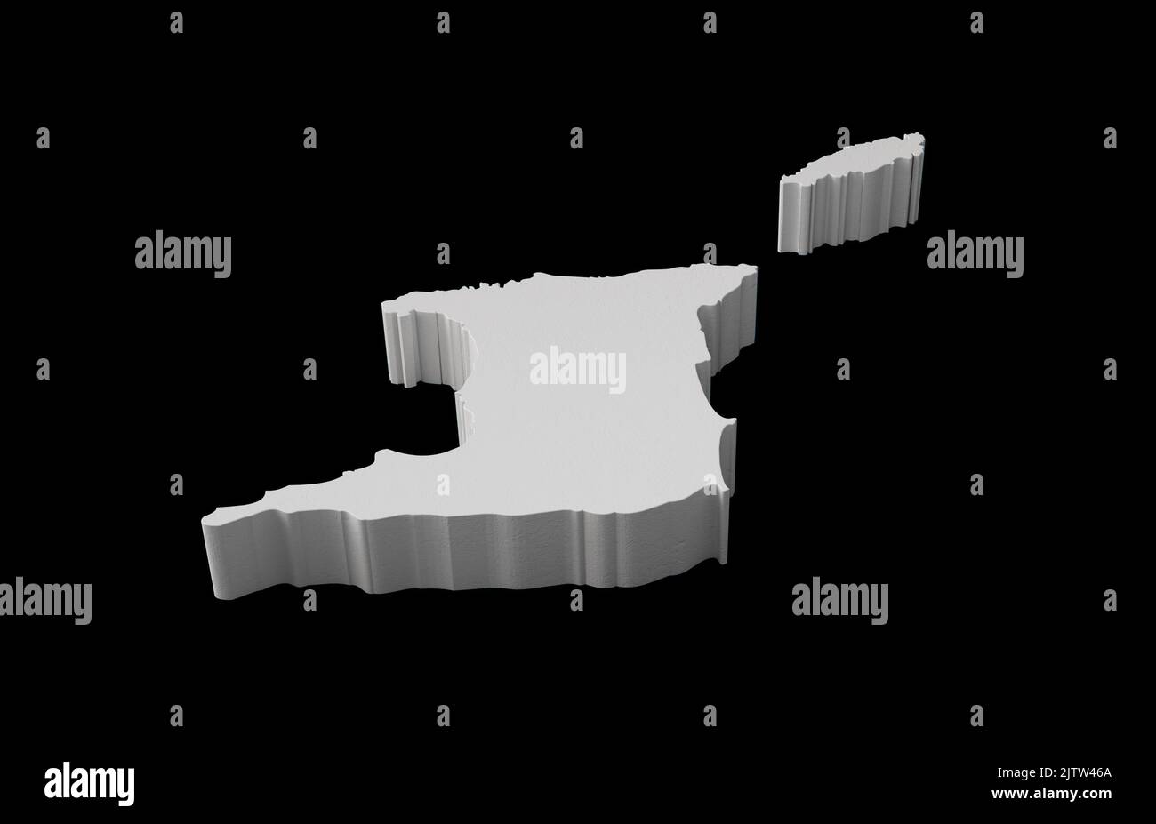 A 3d map of Trinidad and Tobago Stock Photo - Alamy