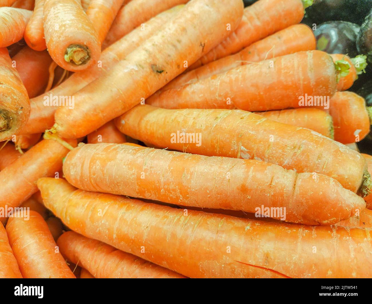 vegetable known as carrot, on a stall at an open market in Rio de ...