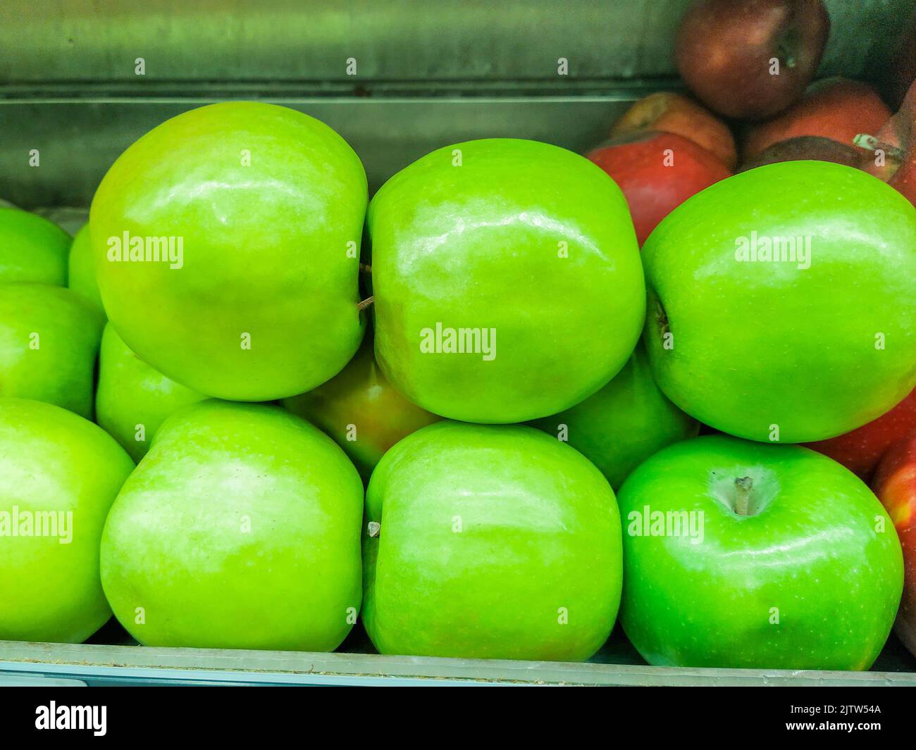 green apple on a stall at an open market in Rio de Janeiro Brazil Stock ...