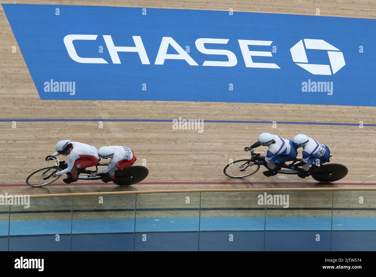 Aileen McGLYNN of Scotland along with her pilot Ellie Stone races ...