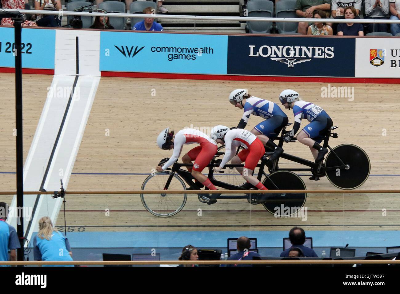 Aileen McGLYNN of Scotland along with her pilot Ellie Stone races ...