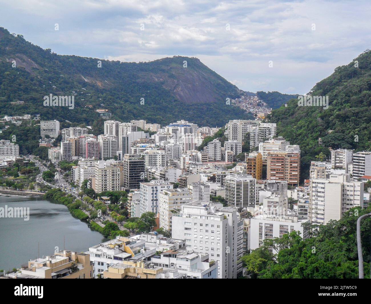 buildings around rodrigo de freitas lagoon in rio de janeiro, brazil ...
