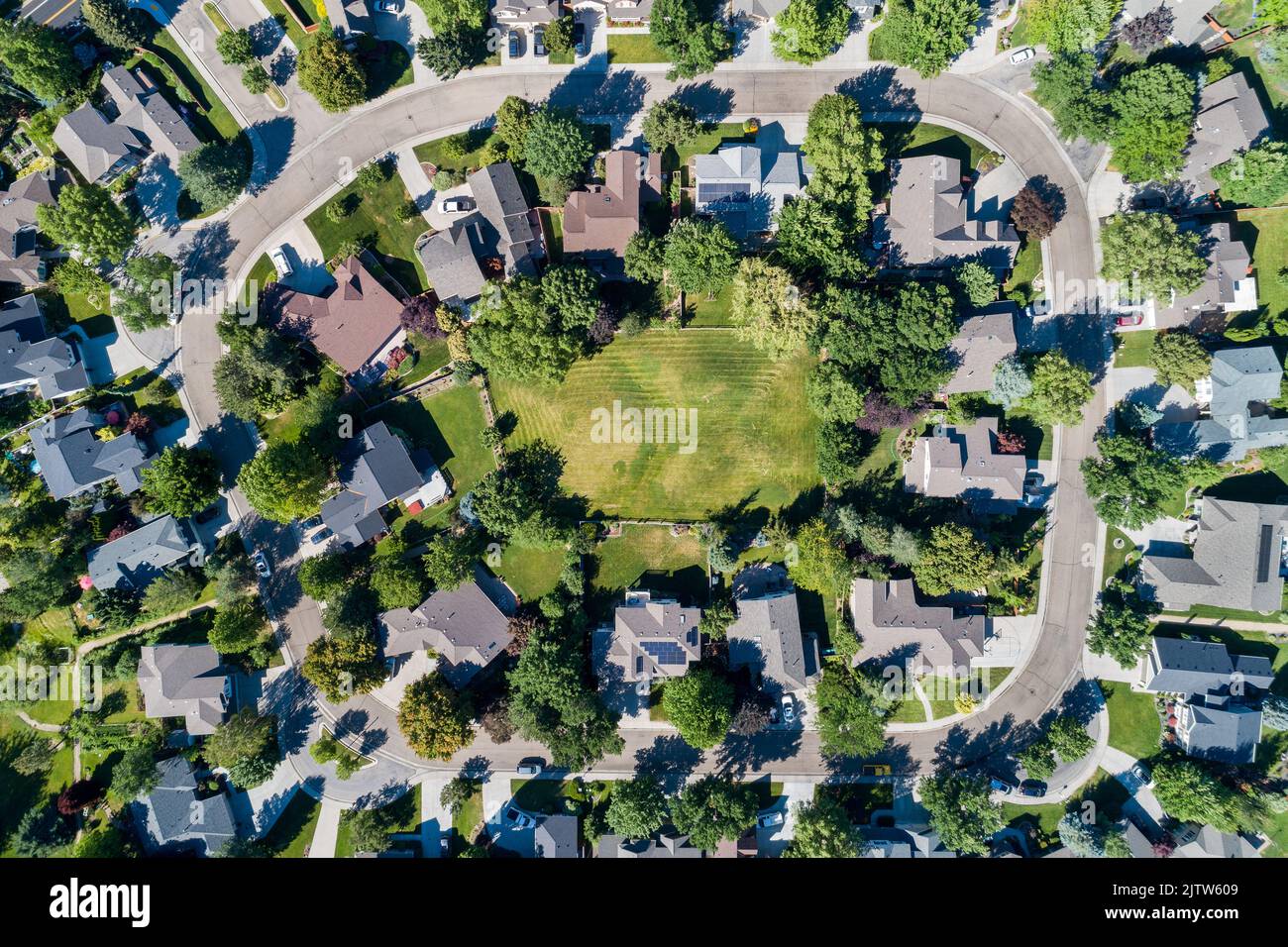 Aerial view on small town hi-res stock photography and images - Alamy