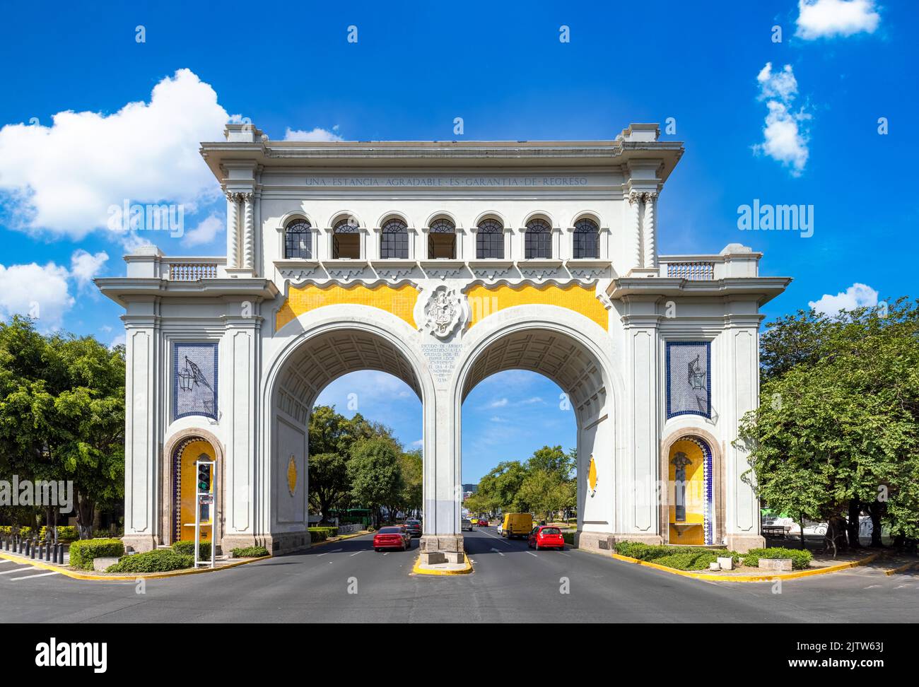 Mexico Guadalajara monument Arches of Guadalajara Arcos Vallarta near historic city centre Stock ...