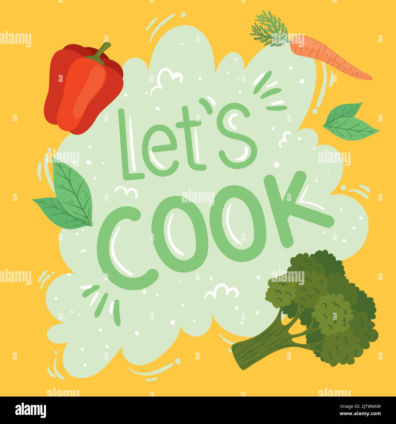 lets cook lettering with vegetables Stock Vector Image & Art - Alamy