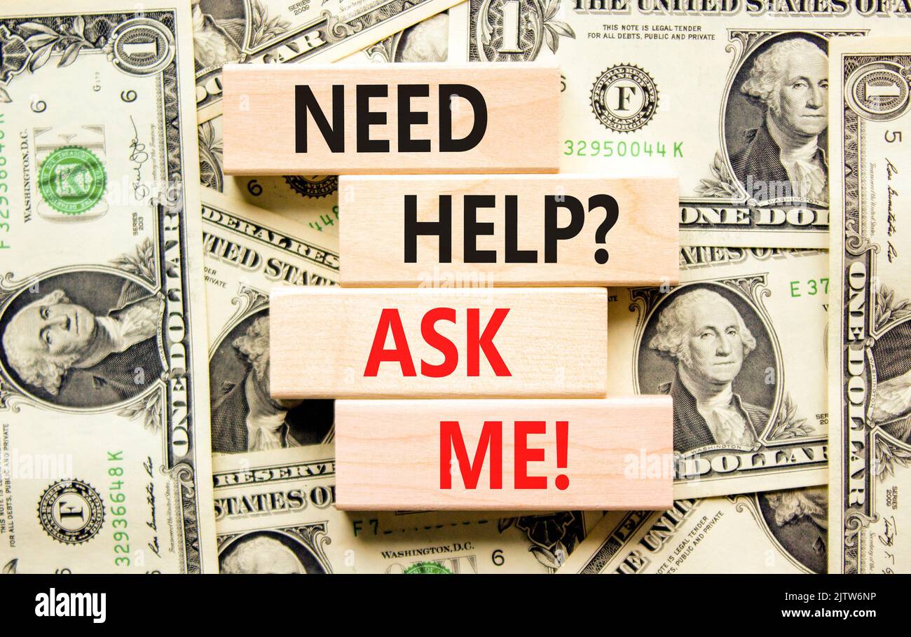 Support and need help ask me symbol. Concept words Need help ask me on ...