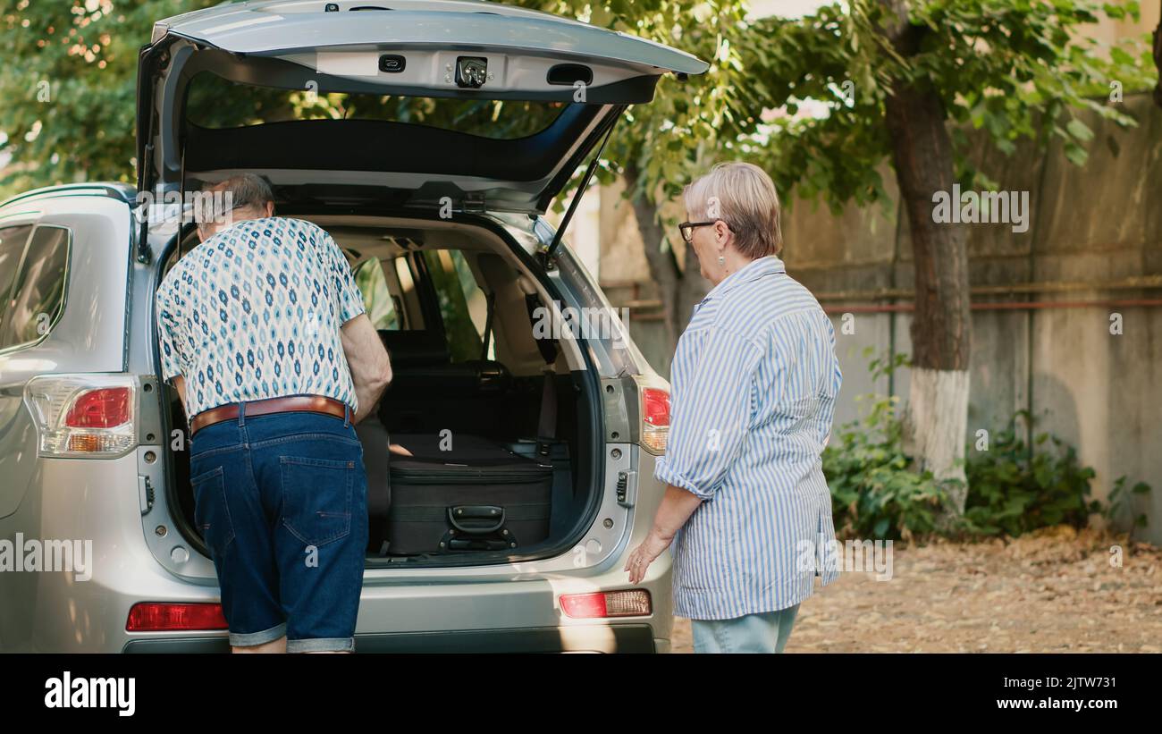 Caucasian female getting on trolley hi-res stock photography and images ...