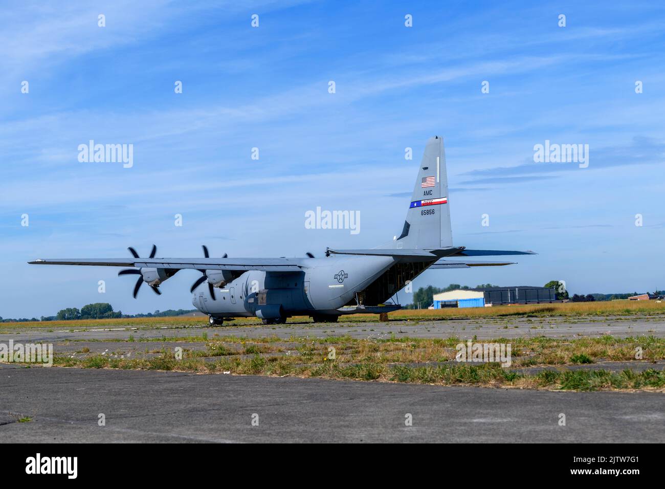 A U.S. Air Force C-130J Super Hercules aircraft, with the 39th Airlift ...