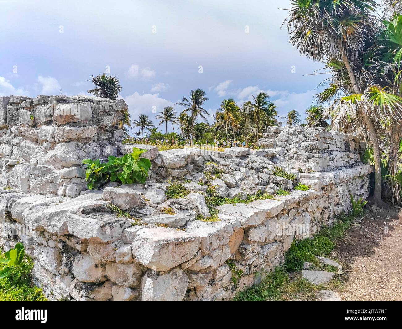 Ancient Tulum ruins Mayan site with temple ruins pyramids and artifacts ...