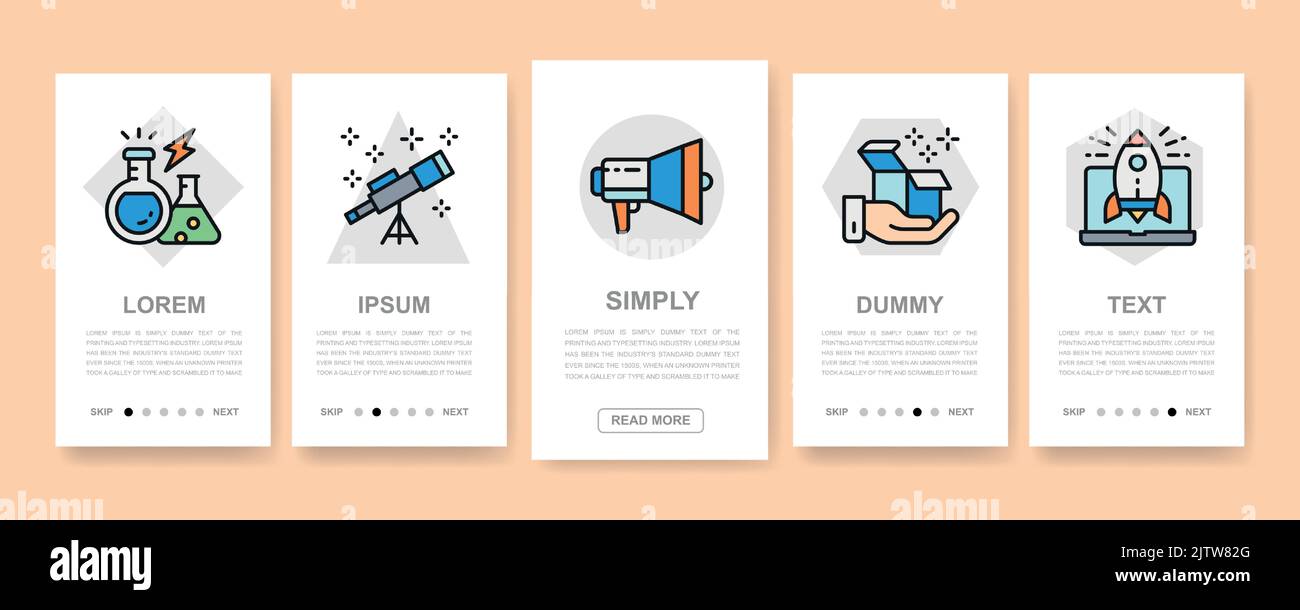 Set of Start up vertical banners. Time management, idea generation ...