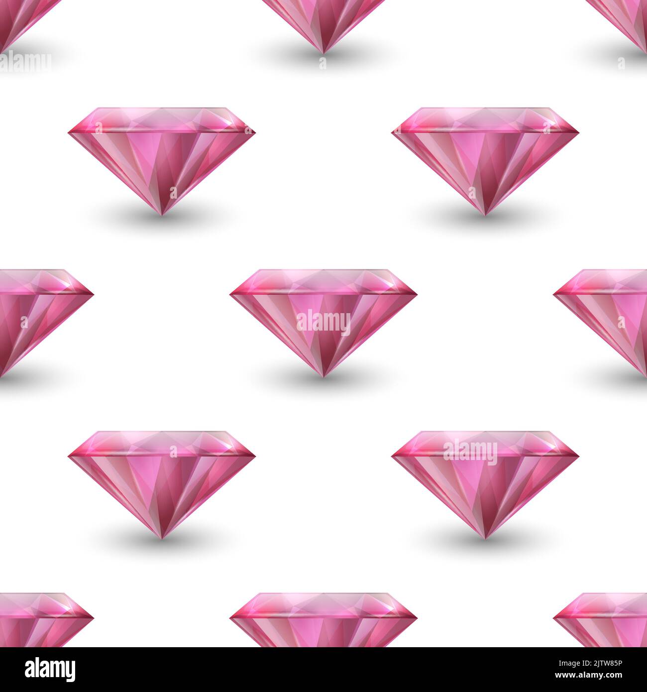 Vector Seamless Pattern with 3d Realistic Gemstone, Crystal ...