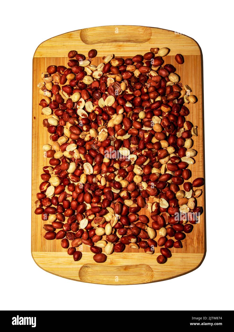 Peeled peanuts for background. Roasted peanut beans with skin. Isolate ...