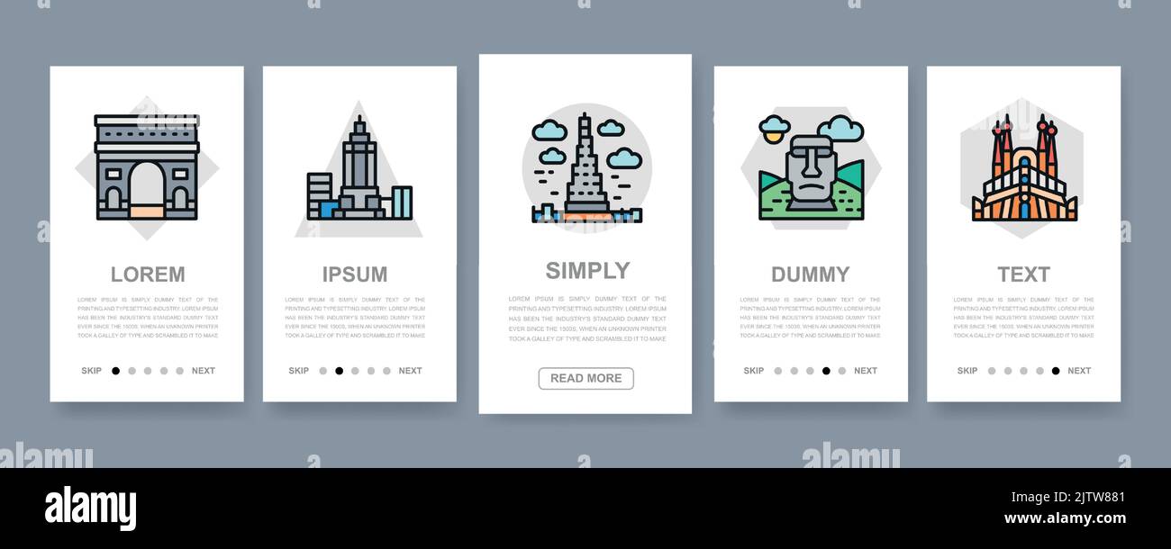 Set of Travel Landmark vertical banners. Egypt, Italy, United Kingdom ...