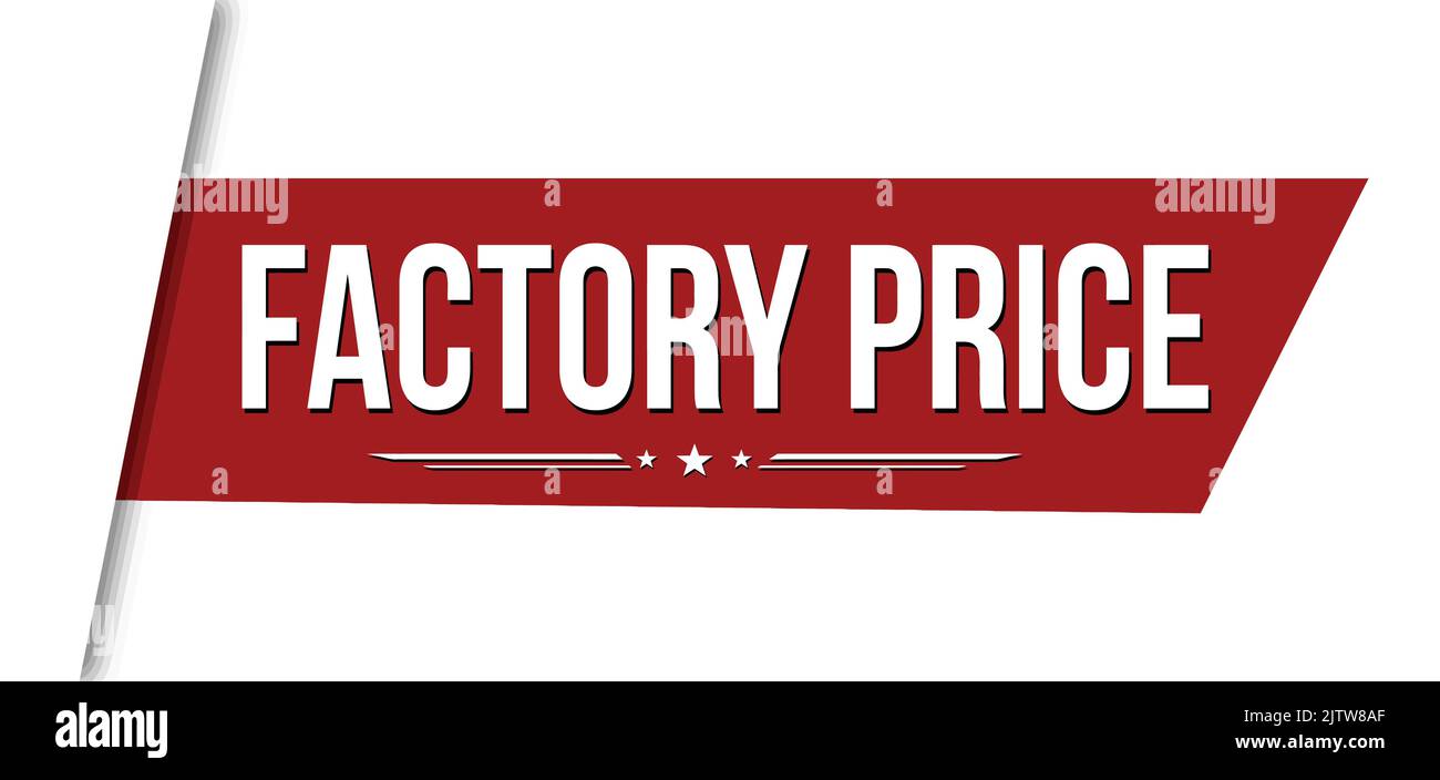 Factory price red ribbon or banner design on white background, vector ...