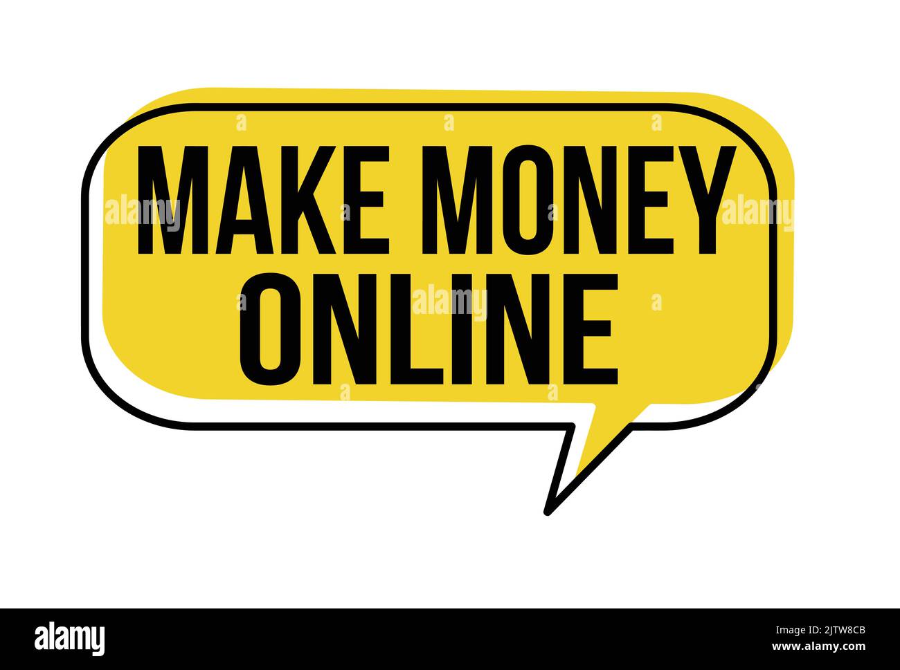 Make money online speech bubble on white background, vector ...