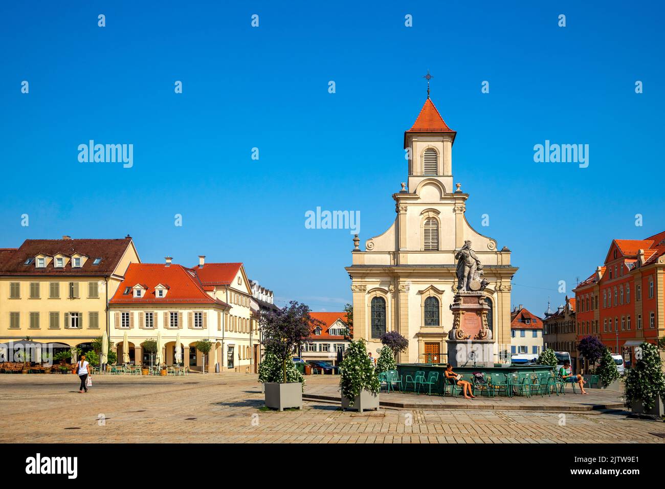 Panorama, Market place in Ludwigsburg Stock Photo - Alamy