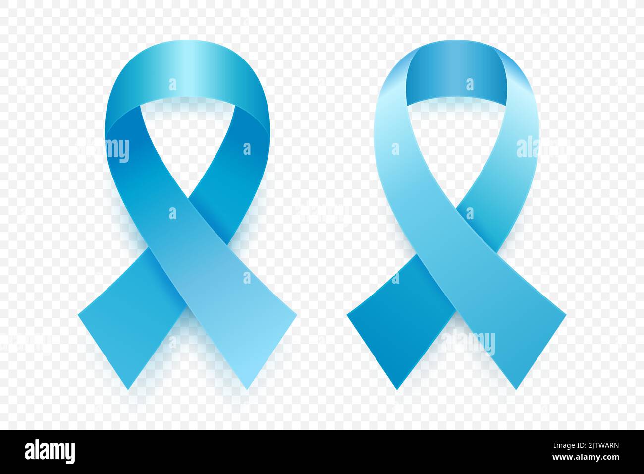 Vector 3d Realistic Blue Ribbon Set. Prostate Cancer Awareness Symbol ...