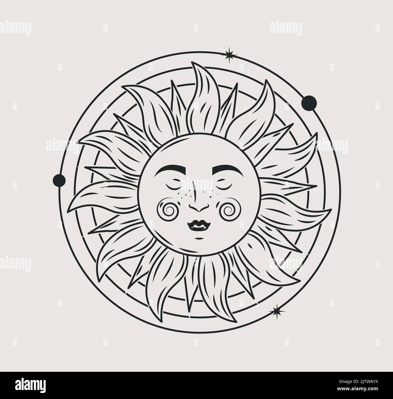 Mystical esoteric sun Stock Vector Image & Art - Alamy
