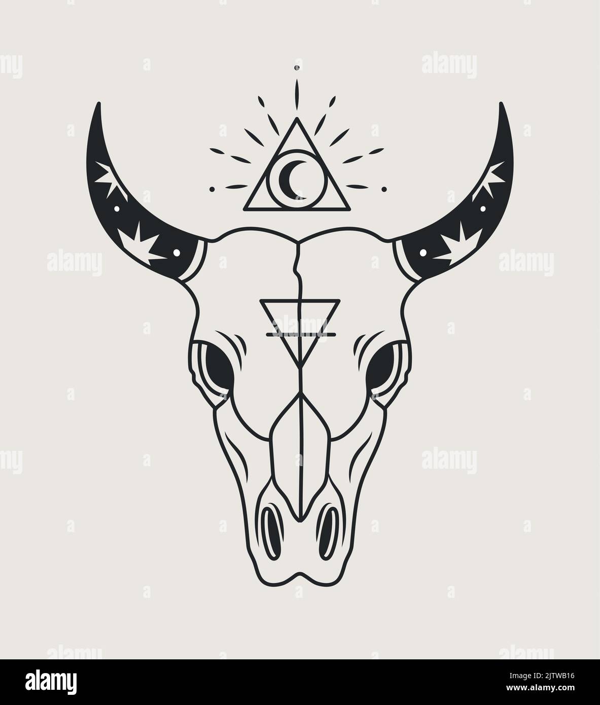 Mystical esoteric bull skull Stock Vector Image & Art - Alamy