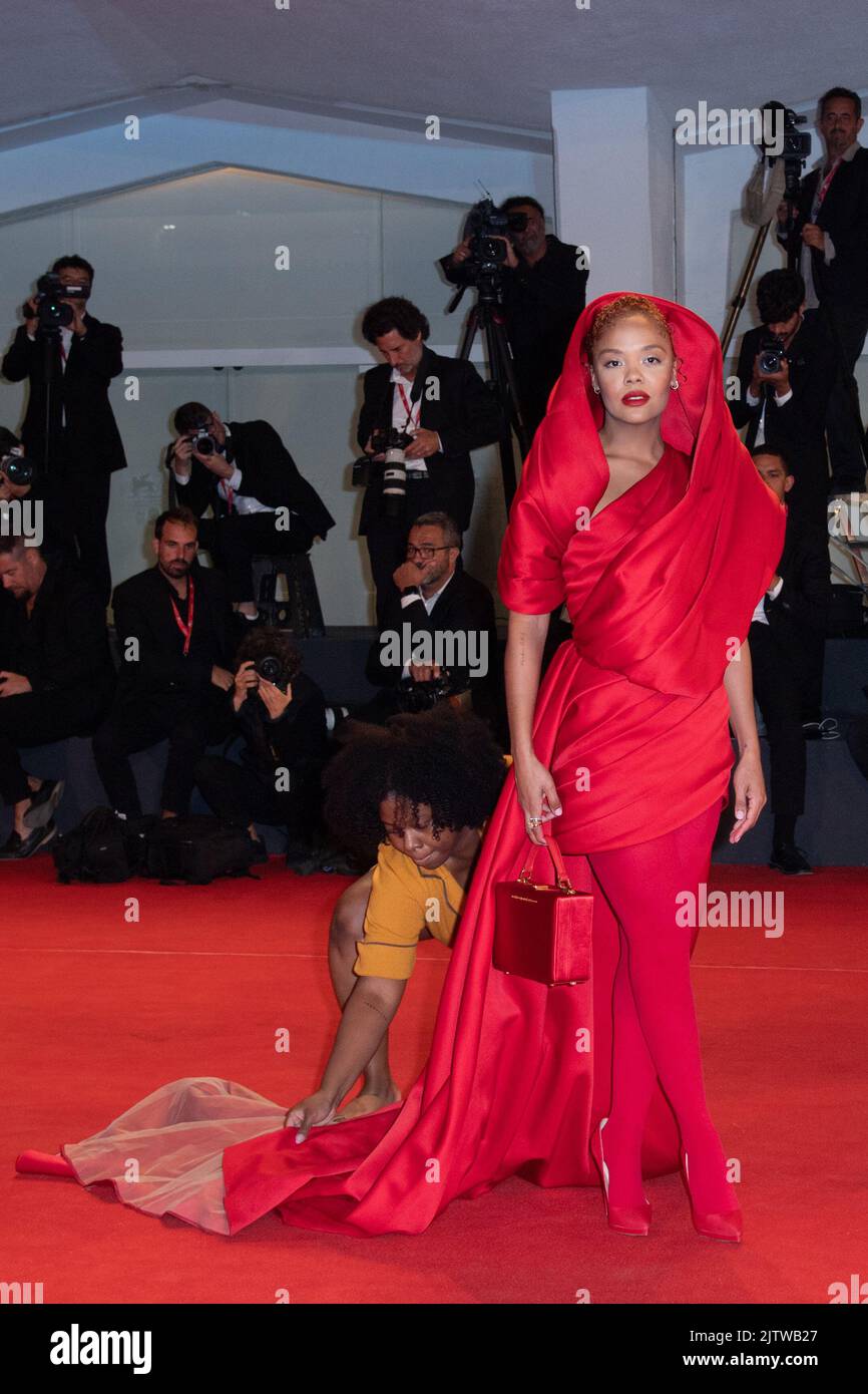 Venice, Italy. 01st Sep, 2022. Tessa Thompson attends the "Bardo" red ...