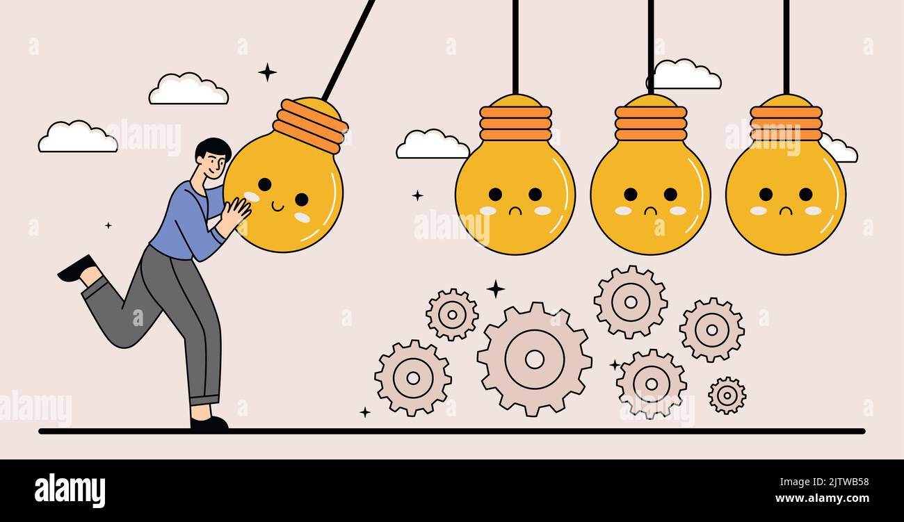 Optimistic man concept Stock Vector Image & Art - Alamy