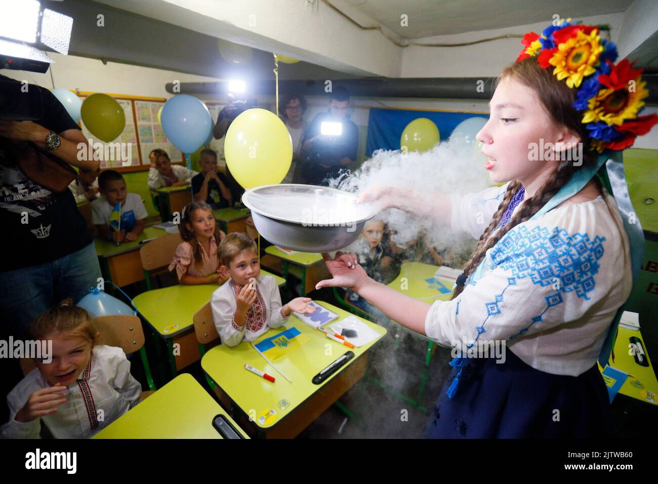 Odesa, Ukraine. 1st Sep, 2022. School children attending a class on the ...