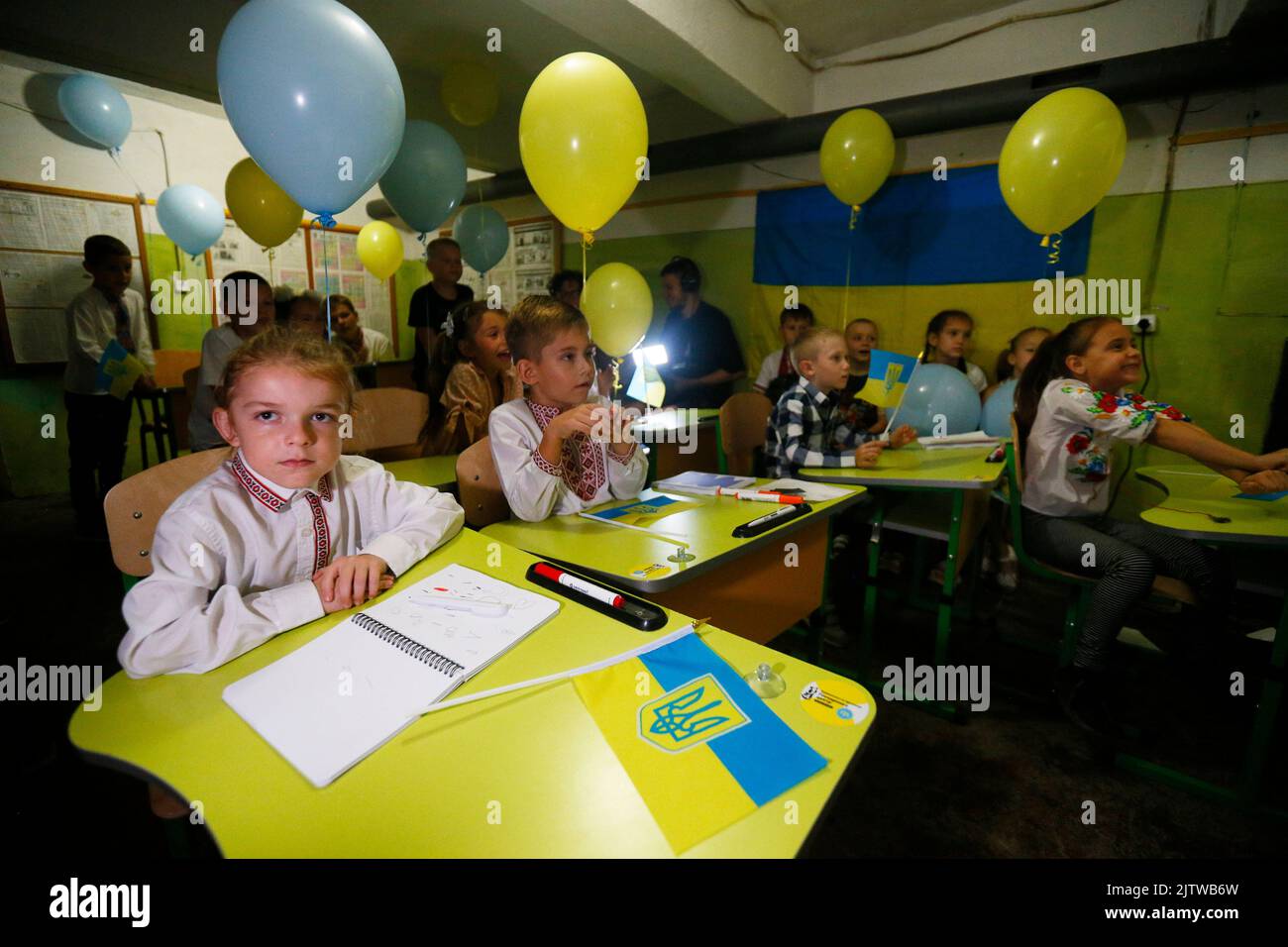 Odesa, Ukraine. 1st Sep, 2022. School children attending a class on the ...